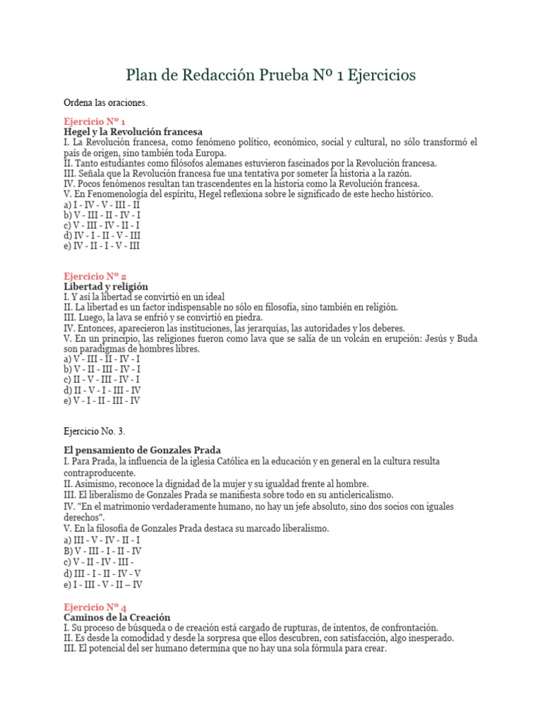 Plan de Redacción Ejercicio 1 | PDF | Percepción | Georg Wilhelm Friedrich Hegel