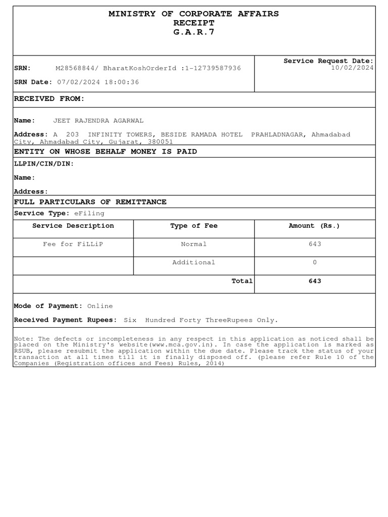 M28568844 Receipt - Pdf-Dna Legal | PDF
