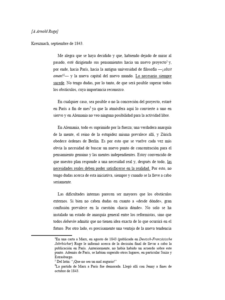 K. Marx A Arnold Ruge (1843) | PDF | Verdad | Realidad