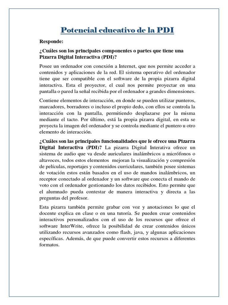 PDI en la educación | PDF | Informática | Tecnología de información y ...