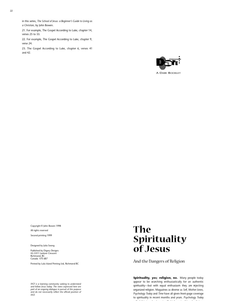Spirituality and Dangers | PDF | Jesus | God