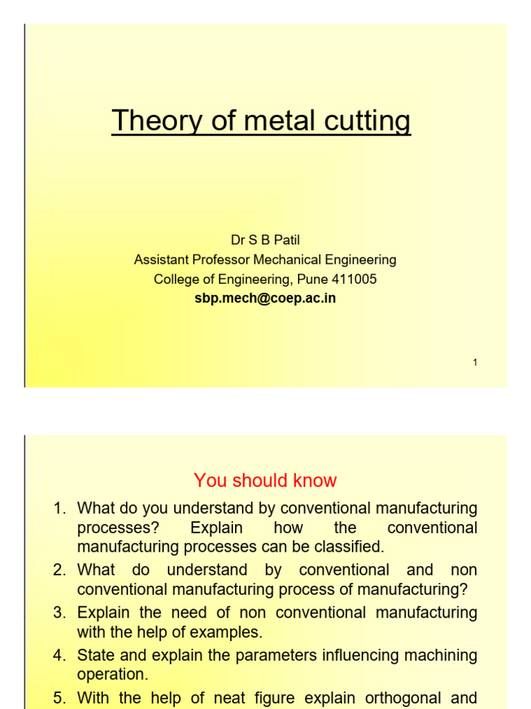 Metal Cutting Theory and Processes | PDF | Wear | Steel