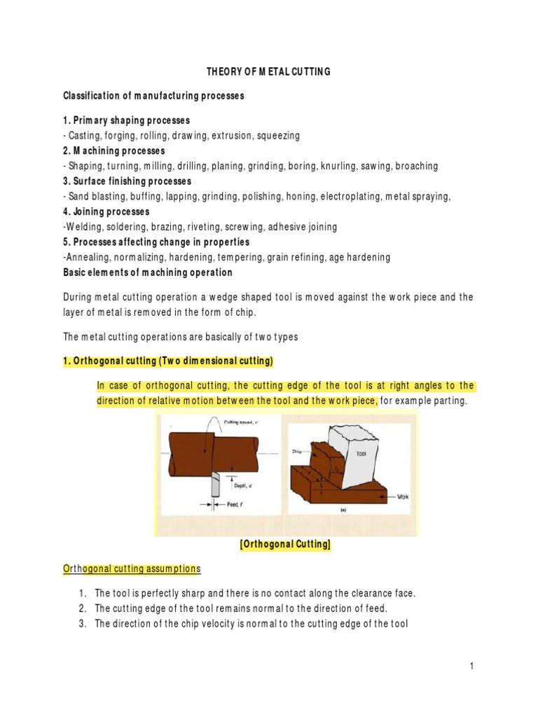 SBP Theory of Metal Cutting[1] | PDF | Wear | Steel