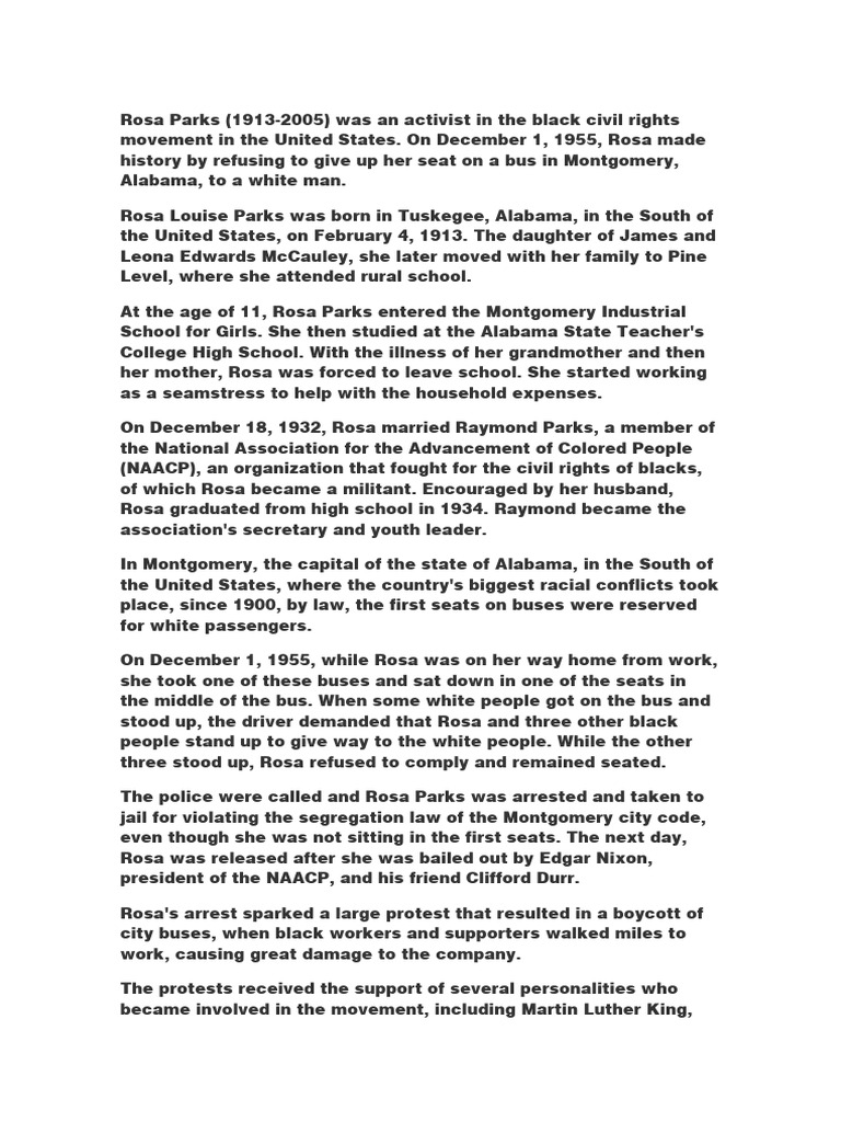 Rosa Parks | PDF | Rosa Parks | Movements For Civil Rights