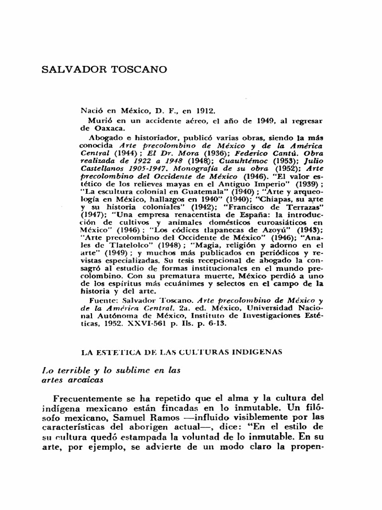 Salvador Toscano - Estetica | PDF | México | Estética