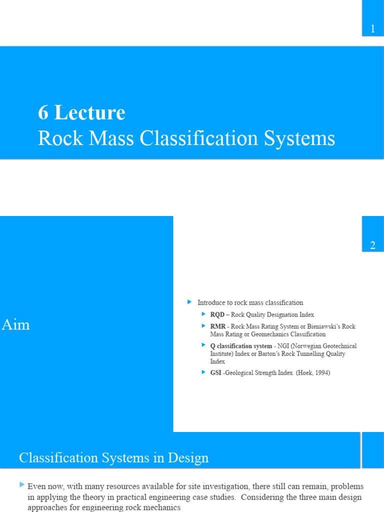 6 Rock Mass Classification System | PDF | Statistical Classification ...