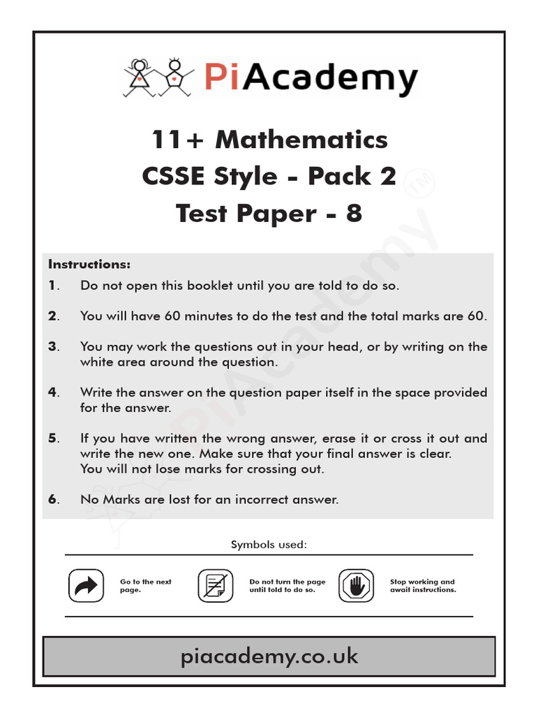 11+ Exam - Maths CSSE Sample Paper | PDF | Radioactive Decay