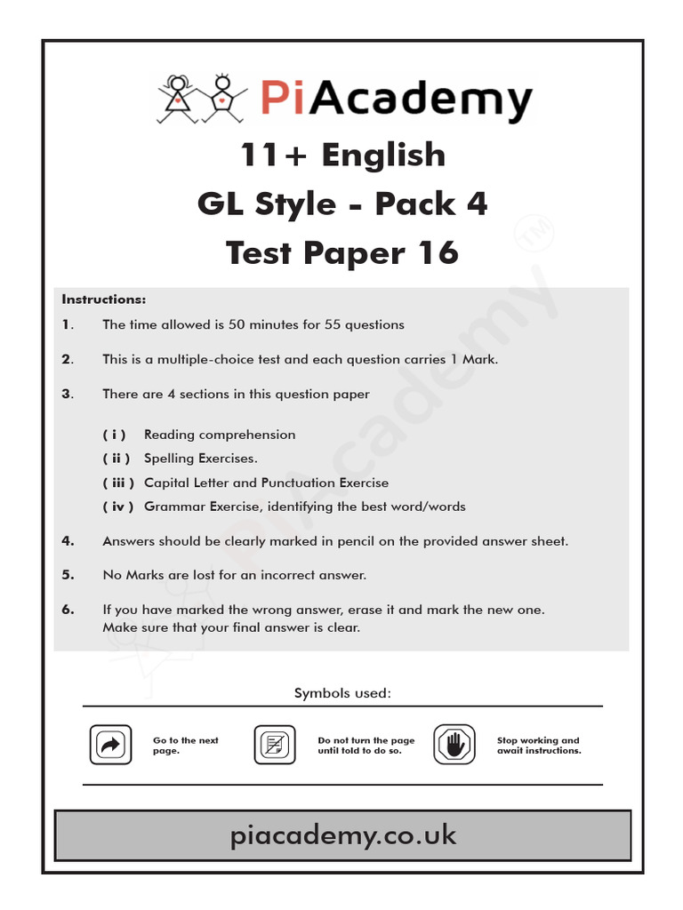 11+ Exam - English GL Sample Paper | PDF | Sharks | Eye