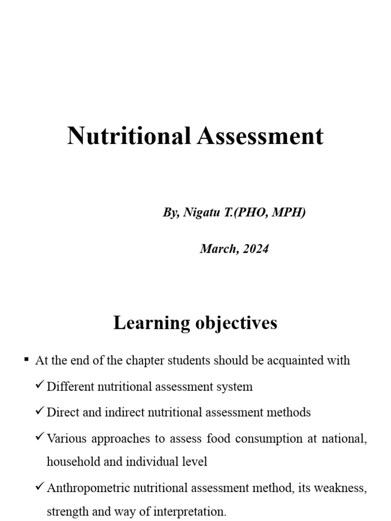 Nutritional Assessment | PDF | Body Mass Index | Malnutrition