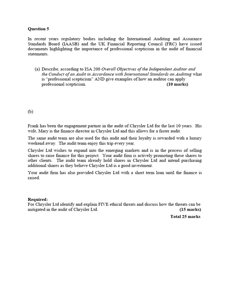 exam audit | PDF | Audit | Financial Audit