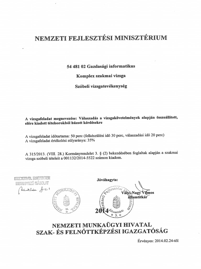 Gazdasagi Informatikus | PDF