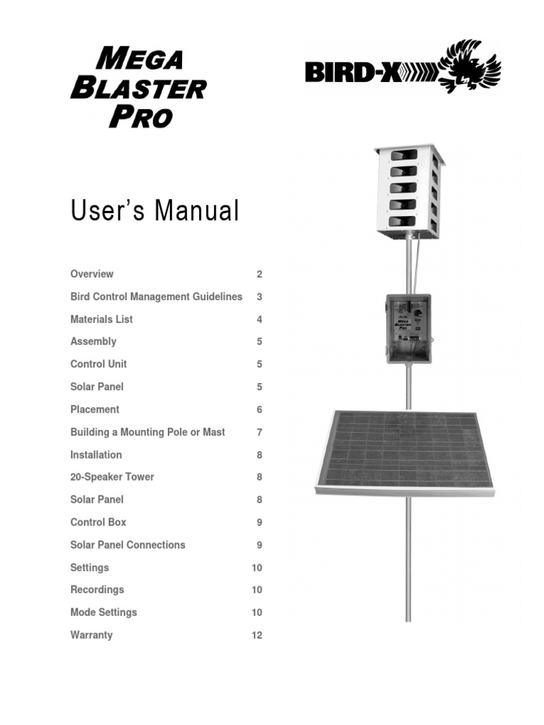 Bird-X Mega Blaster PRO Manual | PDF | Pipe (Fluid Conveyance) | Plumbing