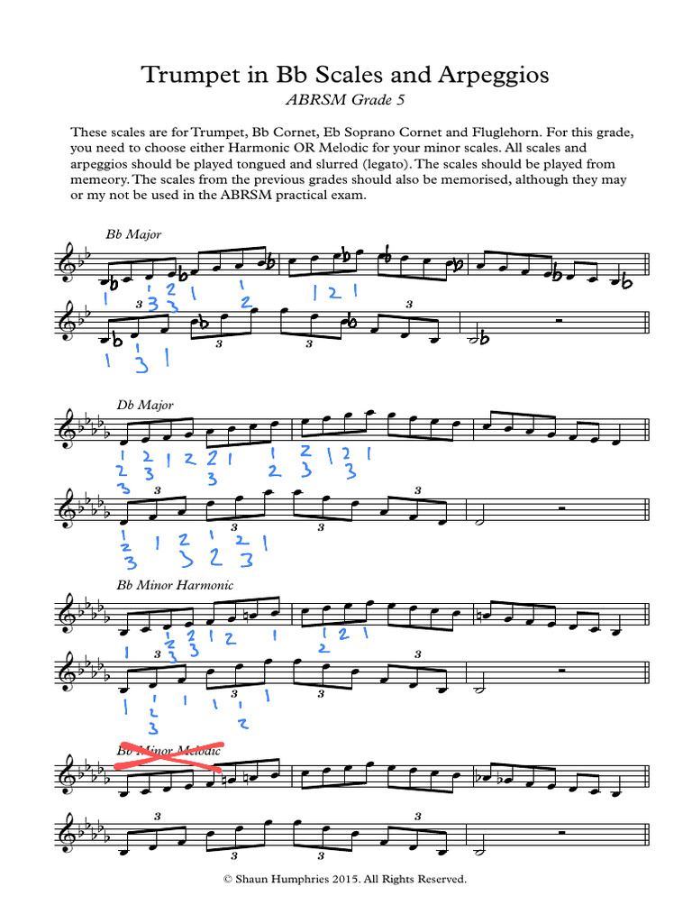 Grade 5 Trumpet Scales | PDF