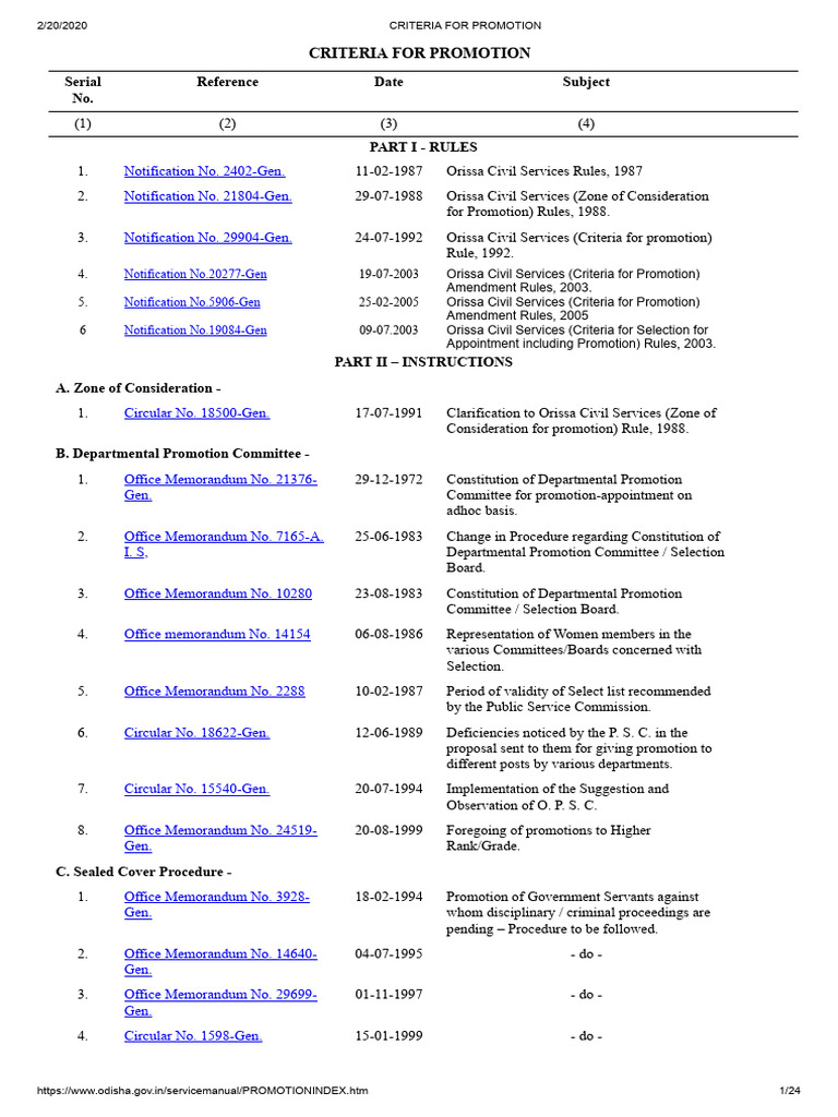 CRITERIA_FOR_PROMOTION | PDF | Civil Service | Constitution