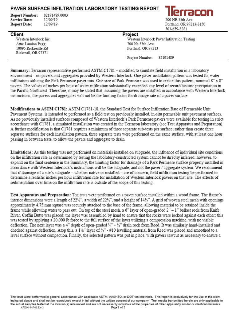 Park-Permeare-Infiltration-Test | PDF