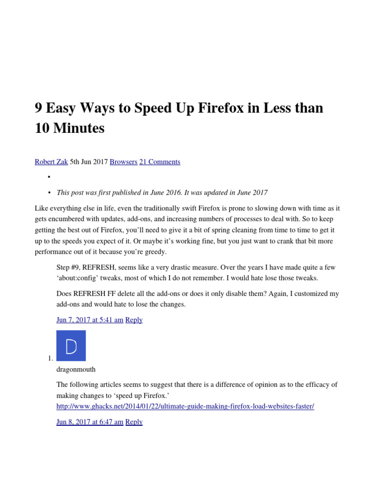 Firefox Speedup | PDF | Software | Computer Engineering