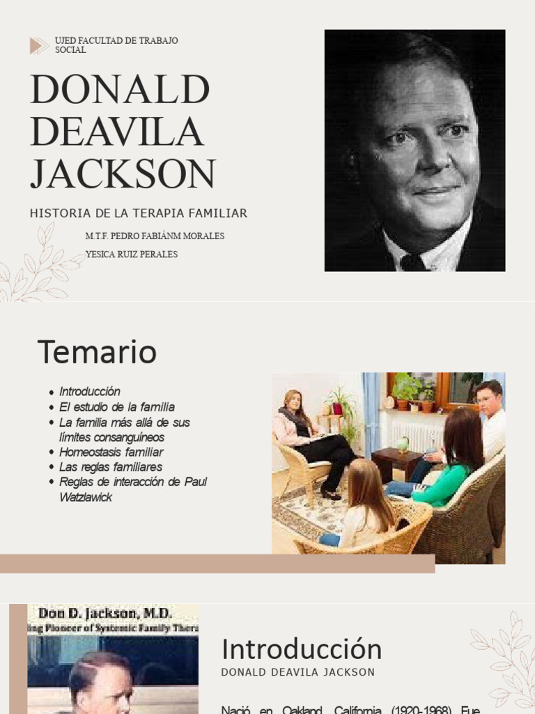 Historia de Donald D. Jackson en Terapia Familiar | PDF | Ciencias del ...