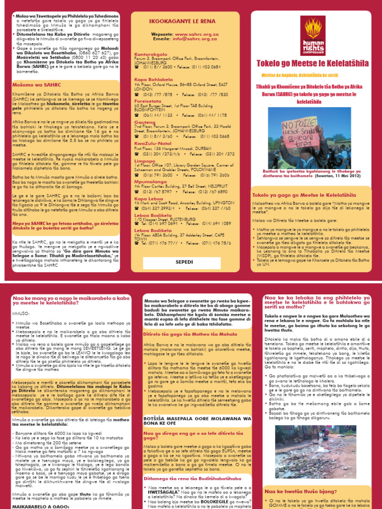 Water and Sanitation Sepedi | PDF