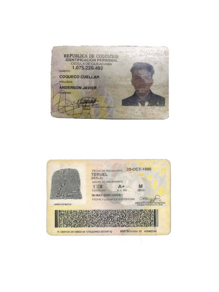 Cedula Javier Coqueco | PDF