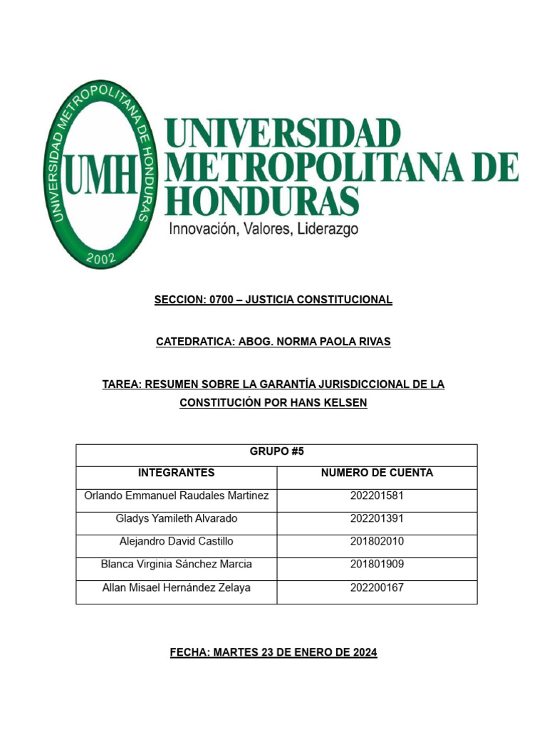 Tarea 1 Justicia Constitucional | PDF | Constitución | Jurisdicción