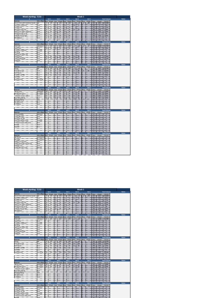 Workout 6 Day Split | PDF | Athletic Sports | Weight Training