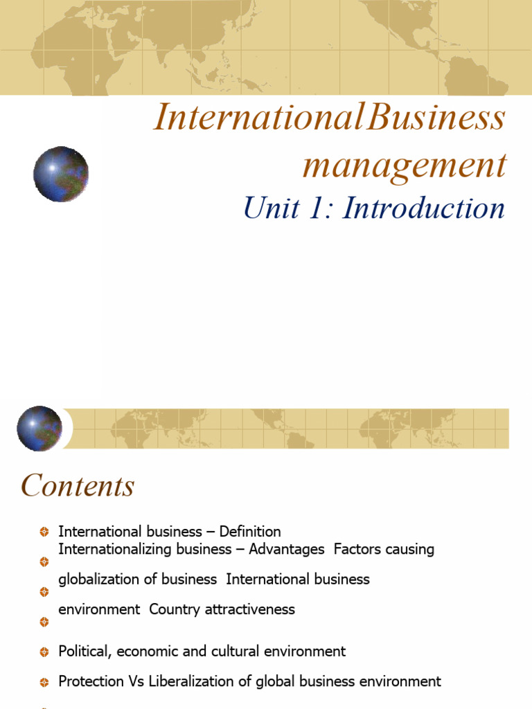 Introduction To IB | Download Free PDF | International Business | Globalization