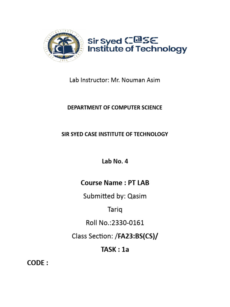 PT Lab 4 | PDF | Namespace | Computer Engineering