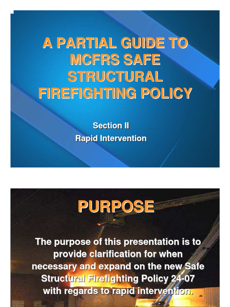 MCFRS Section II Rapid Intervention | PDF | Firefighter | Safety