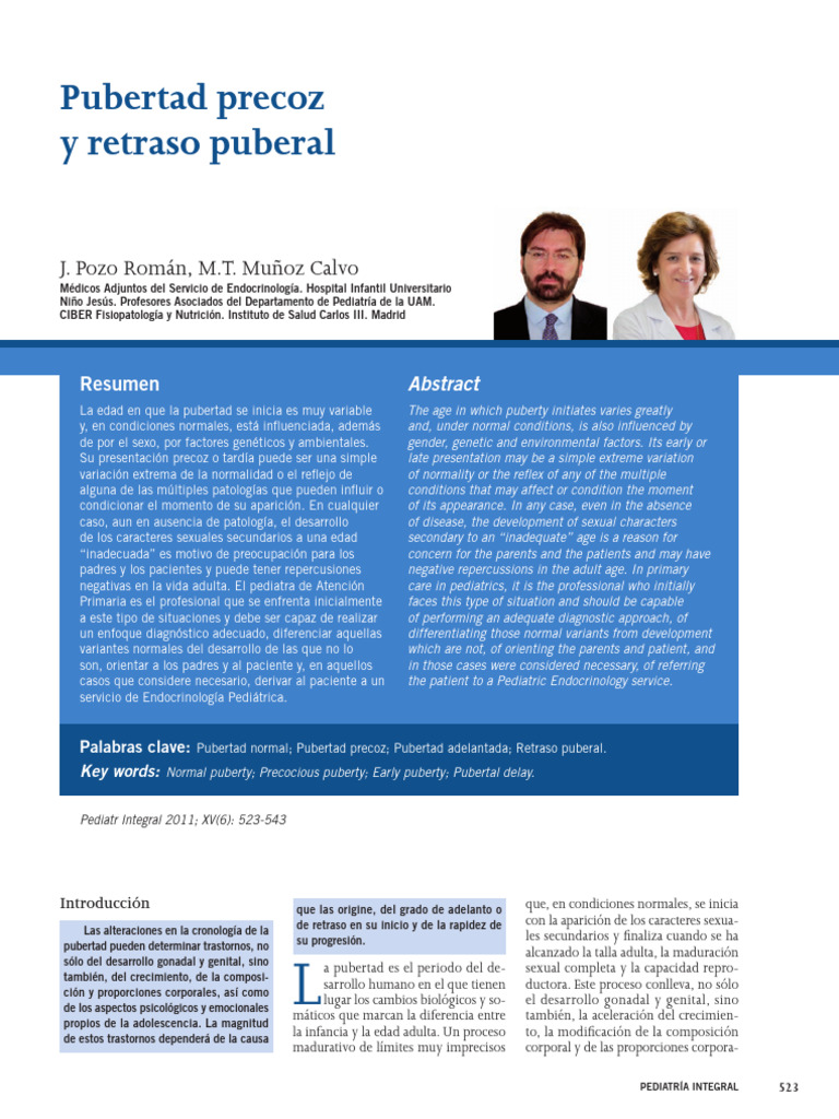 Pubertad Precoz y Retraso Puberal | PDF | Hormona luteinizante | Pubertad