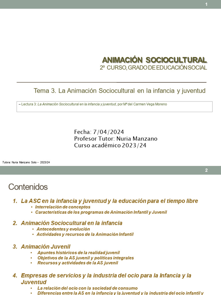 Presentación TEMA 3 - 2023-24 | PDF | Juventud