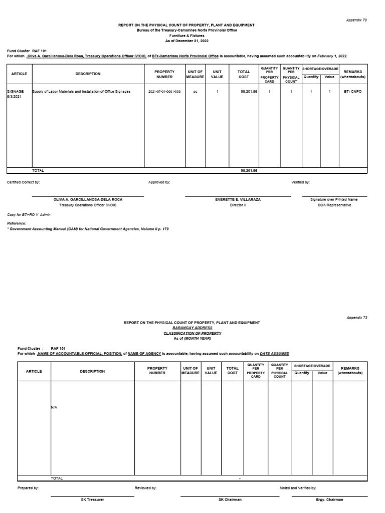 RPCPPE INVENTORY - Sample | PDF