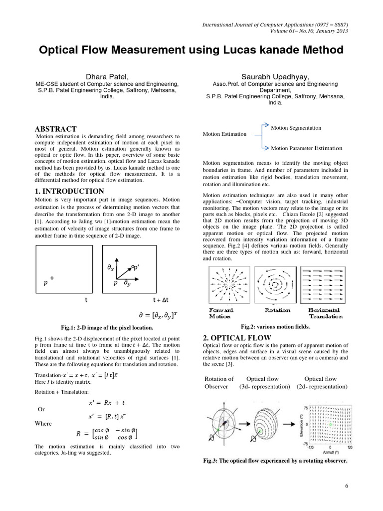 Optical Flow Lucas Kanade | PDF | Applied Mathematics | Signal Processing