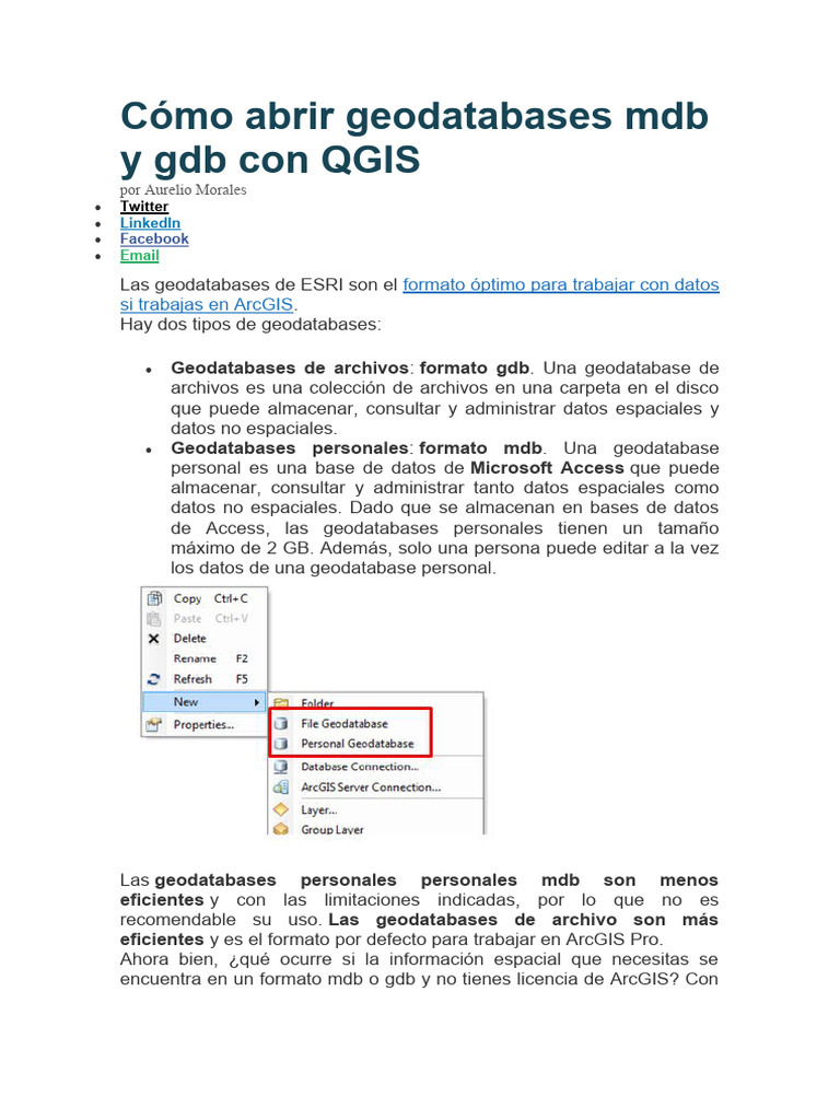 Cómo Abrir Geodatabases MDB y GDB Con QGIS | PDF | Archivo de computadora | Bases de datos