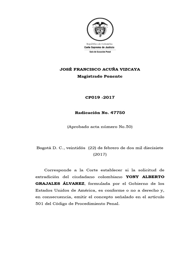Sentencia Extradicion | PDF | Derecho penal | Constitución