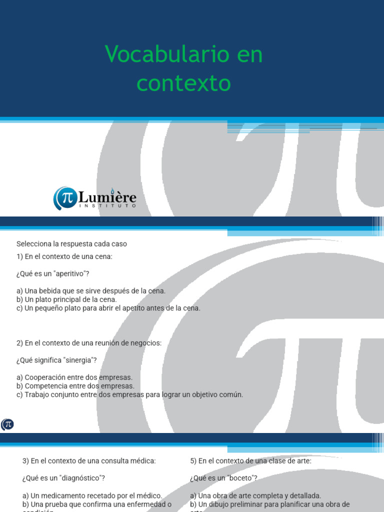 Vocabulario en contexto | PDF