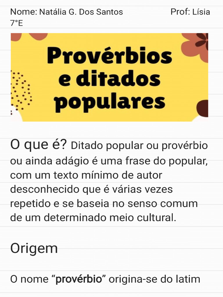 Ditados Populares | PDF