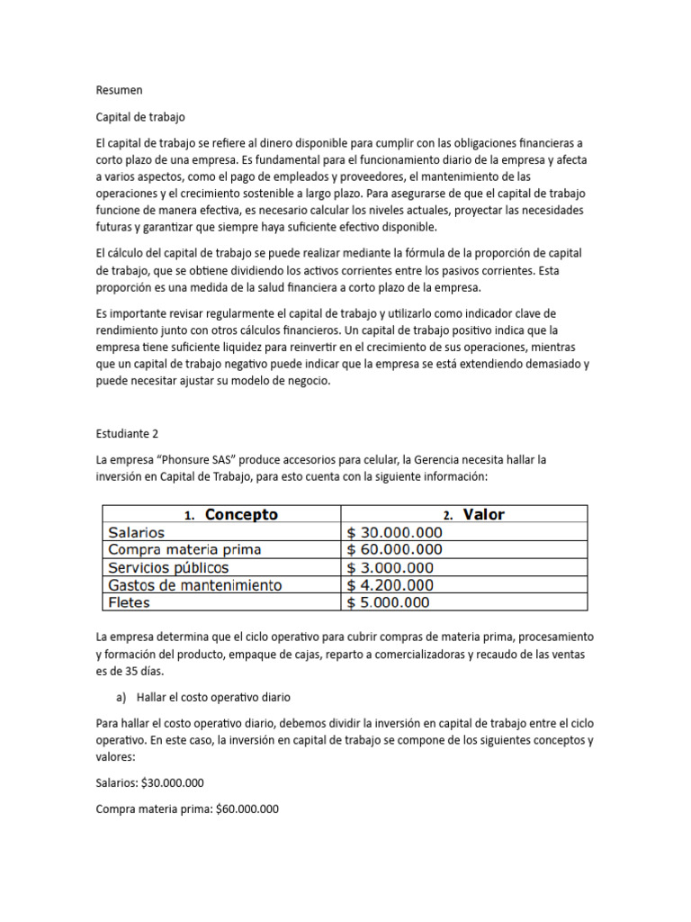 Ingeco 2 | PDF | Capital de trabajo | Capital (economía)