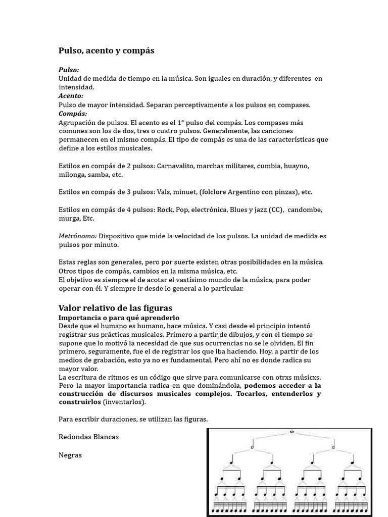 Apunte sobre rítmo | PDF | Composiciones Musicales | Teoría musical