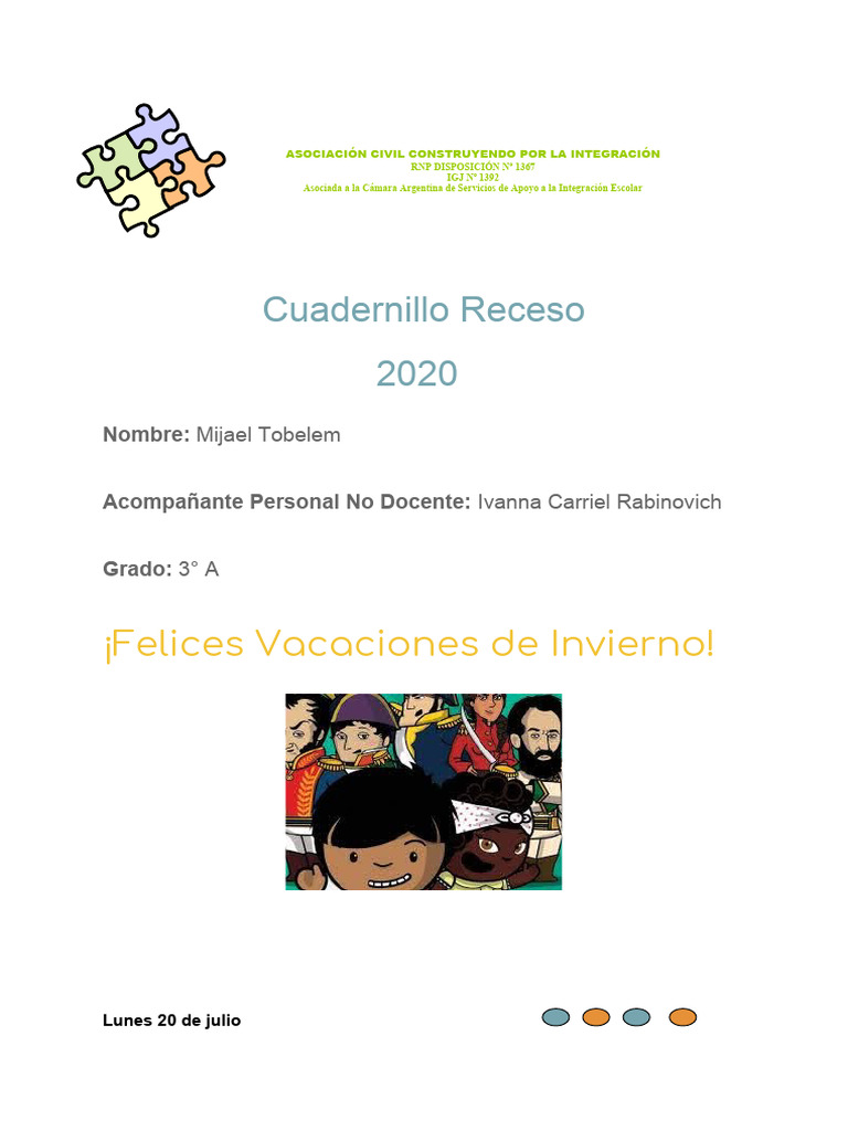 Actividades de Vacaciones de Invierno 2020 | PDF | Reciclaje | Ciencias ...