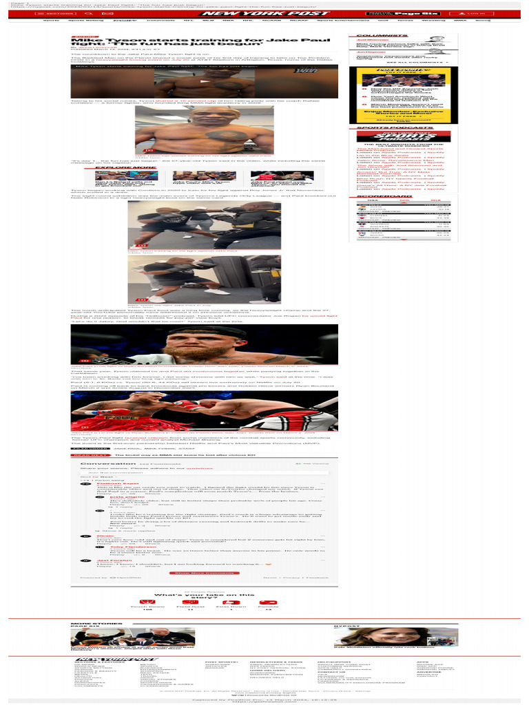 Mike Tyson Starts Training for Jake Paul Fight_ ‘the Fun Has Just Begun | PDF | Mike Tyson