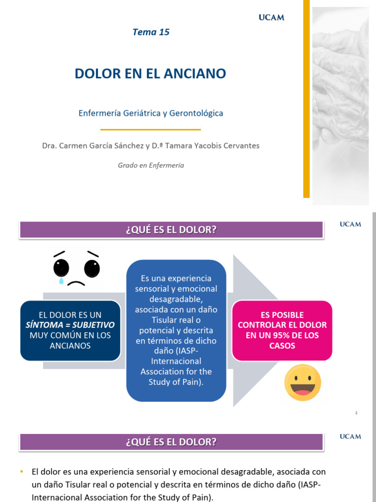 TEMA 15. Dolor en El Anciano 23-24 | PDF | Dolor | Dolor crónico