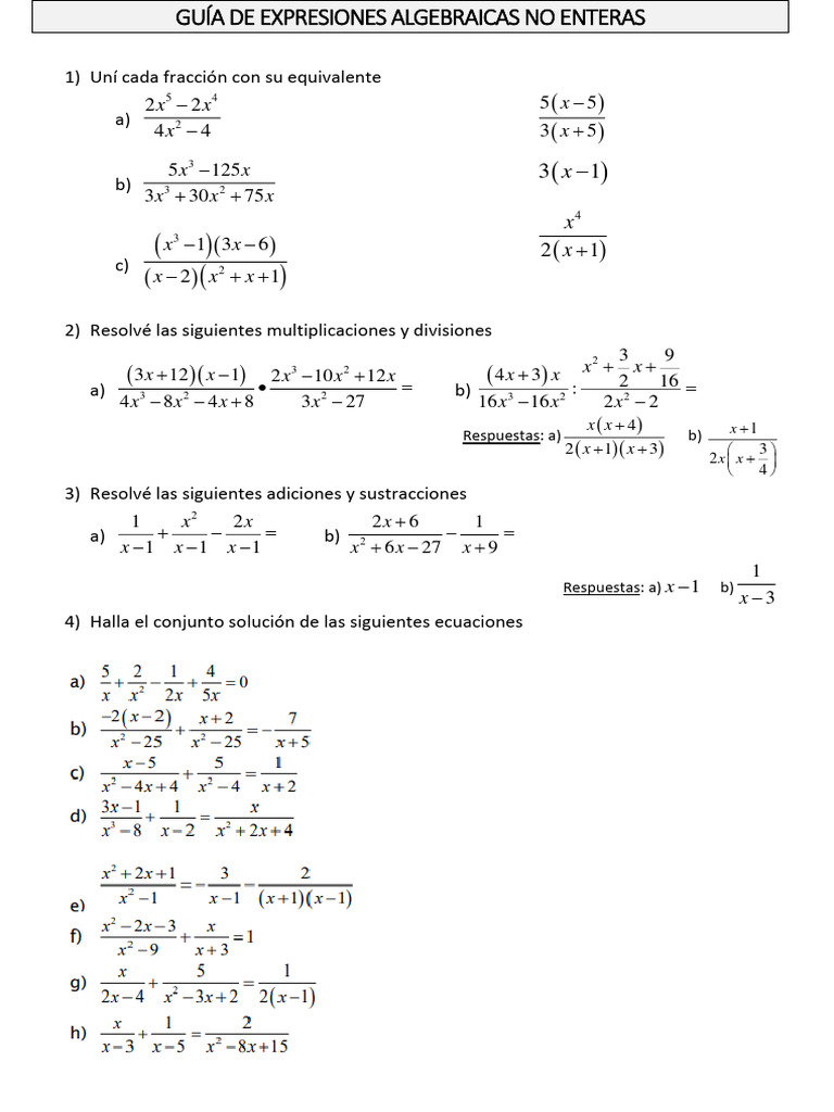 Guía de Expresiones Algebraicas | PDF | Matemáticas | Álgebra