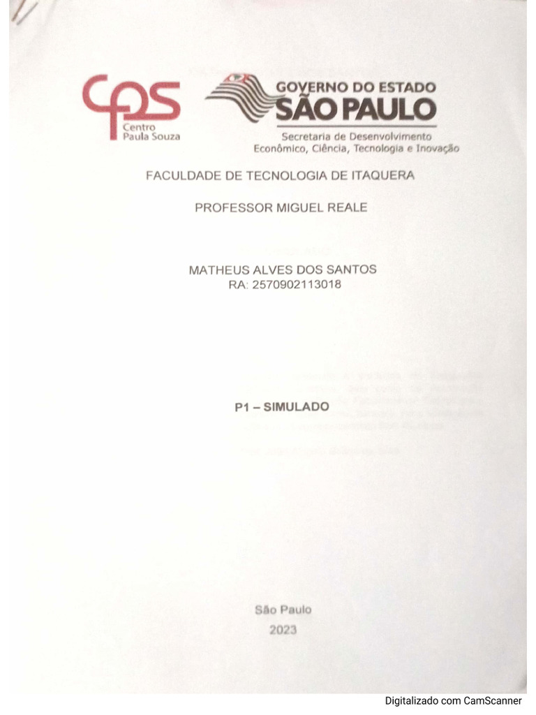 Simulado P1 | PDF