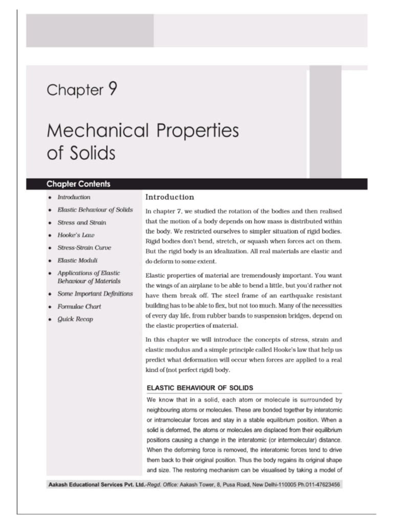 Mechanical Properties of Solid | PDF