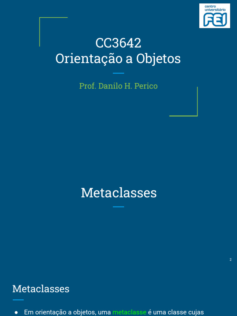 T12 - CC3642 - Orientação A Objetos - Metaclasses | PDF | Classe ...