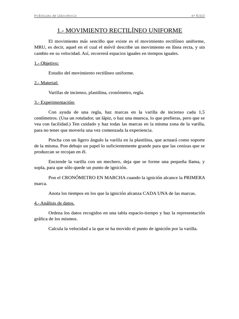 Practica MRU | PDF