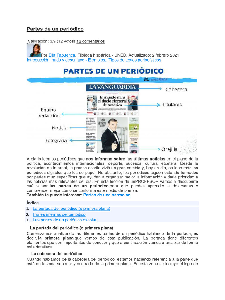 Articulo1-Partes de Un Periódico | PDF | Periódicos
