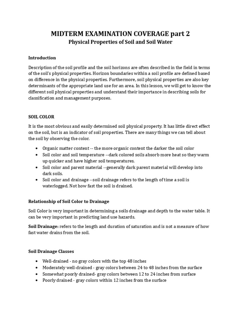 MIDTERM EXAMINATION COVERAGE Part 2 | PDF | Porosity | Soil