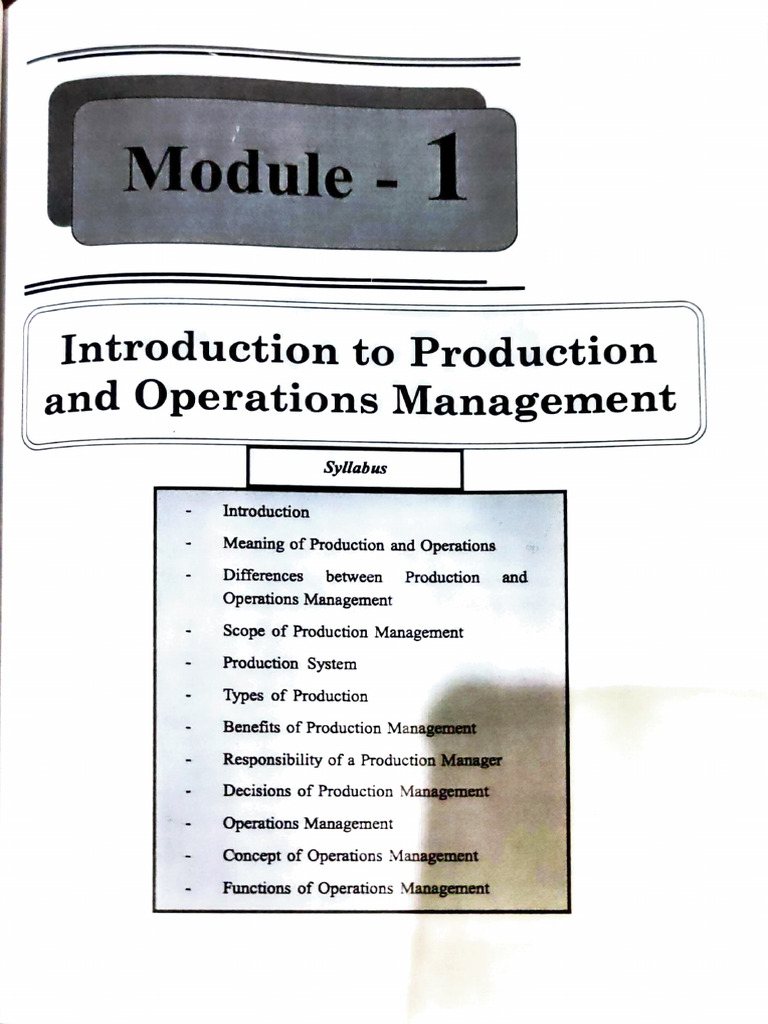 Chapter-1 Introduction to Production and Operations Management[1] | PDF | Operations Management ...
