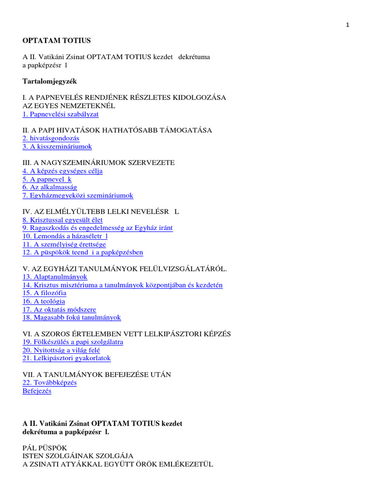 Optatam Totius | PDF